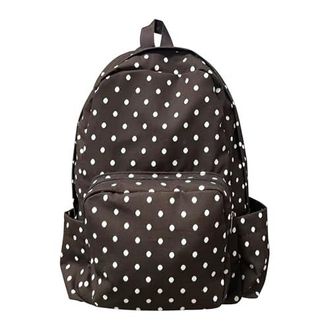 Generic Petit sac &agrave; dos r&eacute;tro en toile &agrave; pois avec fermeture &eacute;clair et sangle r&eacute;glable pour l&eacute;cole, le travail, un usage quotidien, caf&eacute;, 400.00x250.00x150.00