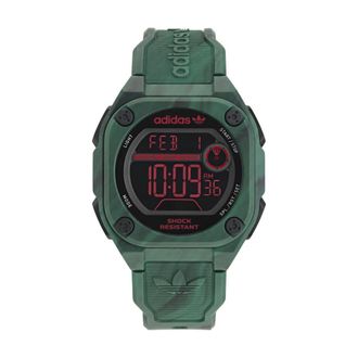 adidas unisex, Accessoires, Vert, Taille: ONE Size Montre digitale synth&eacute;tique avec &eacute;cran