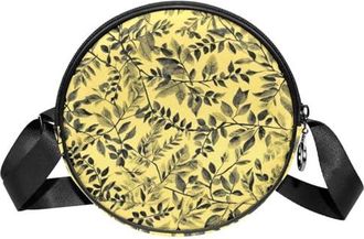Generic Petit sac &agrave; bandouli&egrave;re circulaire pour femme, petit sac &agrave; bandouli&egrave;re avec fermeture &eacute;clair, bretelles r&eacute;glables, sac &agrave; main rond d&eacute;contract&eacute; pour fe