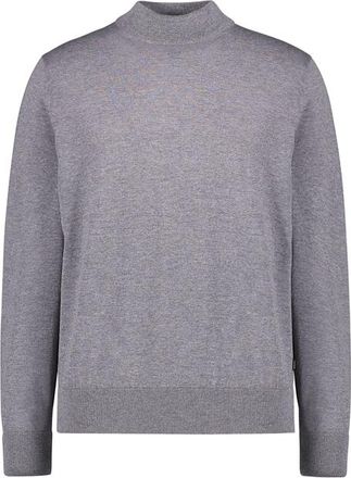 HUGO BOSS Herren Pullover grau Merinowolle unifarben