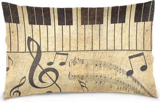 Linomo Kissenbezug 40x60 cm, Musik Note Musical Klavier Dekorative Kissenbezug Kissenhülle für Couch Sofa Bett Hause