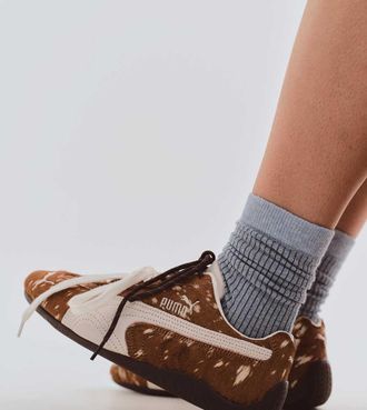 Puma Speedcat Doelette - Sneaker aus Ponyfell mit Rehmuster, exklusiv bei ASOS-Brown