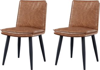 Generic Esszimmerst&uuml;hle PU Doppellagige Kissen Stuhl mit R&uuml;ckenlehne f&uuml;r Wohnzimmer K&uuml;che Schlafzimmer B&uuml;ro Caf&eacute; Moderner Polsterstuhl bis 120 kg belastbar 2-