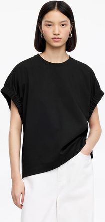 Arket T-Shirt Mit Gerafften &Auml;rmeln -Schwarz