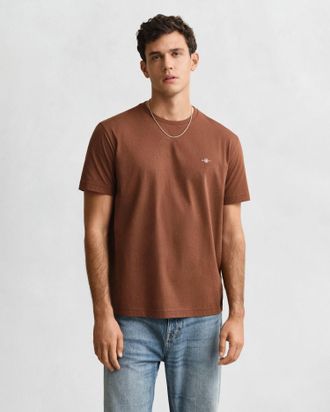 GANT Herren Regular Fit Shield T-Shirt (XXXL) MAHOGANY Braun