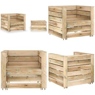 vidaXL Salon de jardin palette 2 pcs Bois de pin impr&eacute;gn&eacute; - Salon De Jardin - Mobilier De Jardin - Ensemble Canap&eacute; Pliable - Chaise Longue - Table Basse