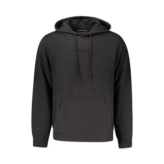 Guess Schwarzer Baumwollkapuzenpullover Gepr&auml;gtes Logo - - Sweatshirts & Hoodies - Herren - Schwarzk - 2XL