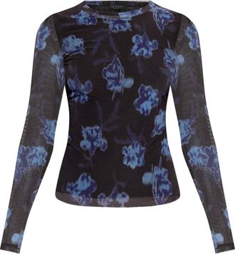 Rag & Bone floral-print long-sleeves top - Schwarz