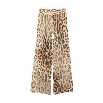 Ermanno Scervino Femme, Pantalons, Brun, Taille: 38 FR Wide Pantalons