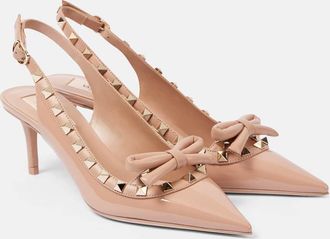 Valentino Garavani Slingback-Pumps Rockstud 60 aus Lackleder