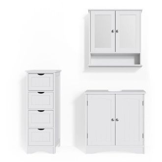 Vicco Ensemble de meubles de salle de bain Bianco, Blanc, 3 parties