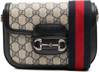 Gucci Hobo Bags - Small GG Supreme Horsebit 1955 Crossbody - Gr. unisize - in Braun - f&uuml;r Damen