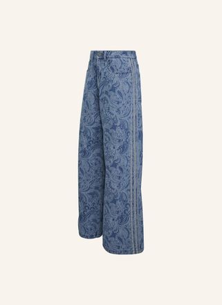 adidas Originals Adidas Originals Adidas Liberty London Firebird Mid Rise Jeanshose, Gerades Bein blau