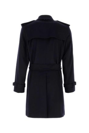 Burberry Double-Breasted Cashmere Coat - Navy
