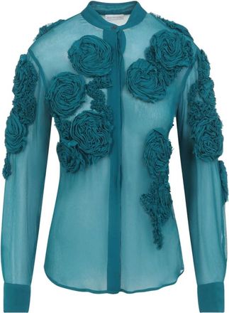 Dries Van Noten Femme, Blouses et Chemises, Bleu, Taille: 36 FR Chowsa Blouse