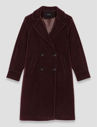 Maje Manteau Droit Mi-long - Marron Fonce - Maje
