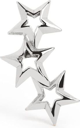 Singularu Einzelner Ohrring 3 Star. Sterlingsilber mit Rhodium-Beschichtung. Schmuck f&uuml;r Damen