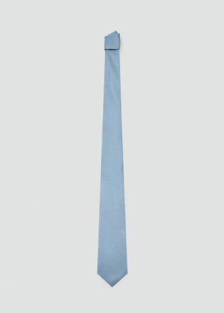 Mango Cravate soie unie bleu ciel - Homme - Taille unique - MANGO MAN