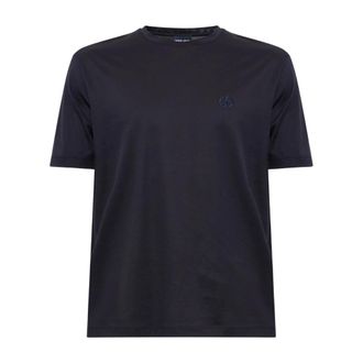 Giorgio Armani T-shirt en coton avec logo - Homme - Tops - Bleu - Taille: XL