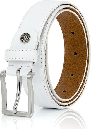 Lindenmann Gürtel Herren Ledergürtel Herren Gürtel Herren, Rindledergürtel XL bombiert, in 2 Farben, cognac/weiss, Größe/Size:Bundweite 125 cm Gesamtlänge 140 cm