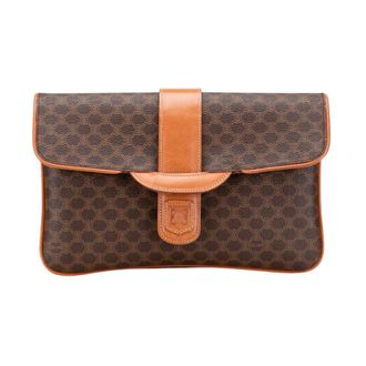 Celine Sac &agrave; rabat imprim&eacute; Pre-owned - Femme - Pre-owned - Brun - Taille: ONE Size