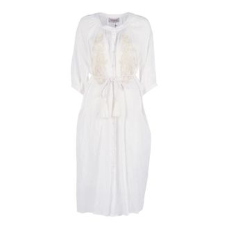 Ermanno Scervino Femme, Robes, Blanc, Taille: 40 FR Abito c/sottoveste cintura