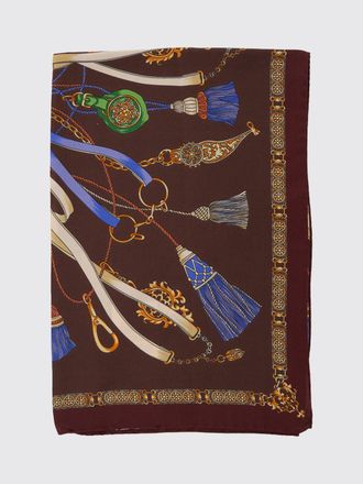 Etro Foulard carr&eacute; en pure soie avec imprim&eacute; graphique de style ethnique