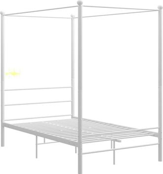 vidaXL Himmelbett Weiß Metall 120x200 cm Vidaxl