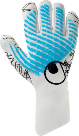 Uhlsport Fußball Torwarthandschuhe Fangmaschine Cybertec - Ultragrip HN, weiß/cyberblau/schwarz, 10.5
