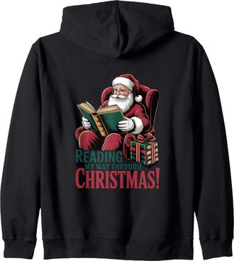 Mapanoli Design Ich lese Meinen Weg durch Weihnachten - Book Lover Santa Kapuzenjacke