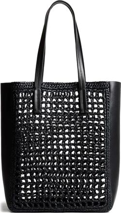 Khaite sac à main Zoe à empiècement tissé petit format - Noir