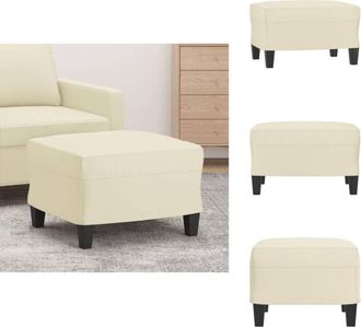 vidaXL Vidaxl - Fußhocker Creme 60x50x41 cm Kunstleder - Polsterhocker - Cremefarbener Hocker - Kunstleder Hocker - Sitzsack - Beistelltisch