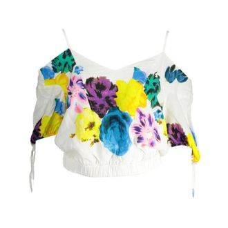 Desigual Elegantes Viskose-Top mit V-Ausschnitt - - Tops - Damen - Mehrfarbig - L