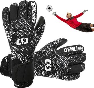 Generic Torwarthandschuhe F&uuml;r Erwachsene,Dicke Elastische Bequeme Hochleistungsf&auml;hige rutschfeste | Fu&szlig;ball Handschuhe Mit Fingerschutz | Geeignet F&uuml;r Kinder 