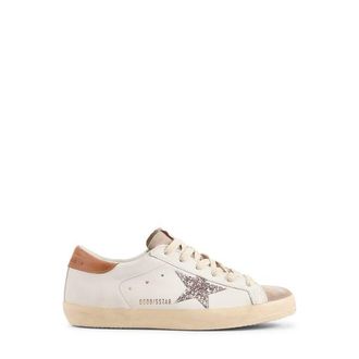 Golden Goose Baskets SUPER-STAR CLASSIC WITH LIST &agrave; lacets en cuir m&eacute;lang&eacute;