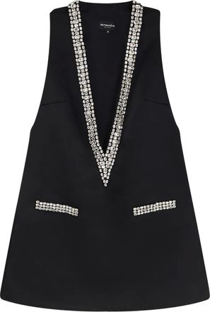 Retrofête robe courte Nancie à ornements - Noir
