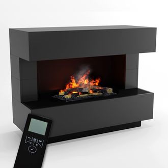 Glow Fire Wasserdampf Kamin Kant (Standkamin) - Elektrokamin mit realistischen LED 3D-Flammen, Knistereffekt & Fernbedienung, 120x93x50 cm - Opti-Myst 600 Elekt