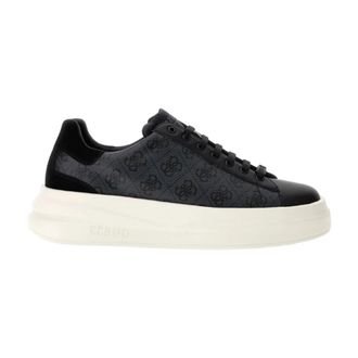 Guess Schwarze L&auml;ssige Synthetik-Sneaker mit 5 cm Gummisohle - - Shoes - Herren - Schwarzk - 45 EU
