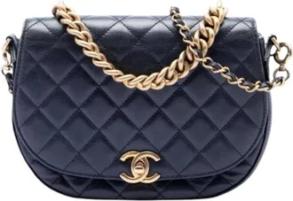 Chanel Sac bandouli&egrave;re matelass&eacute; doccasion - Femme - Pre-owned - Bleu - Taille: ONE Size
