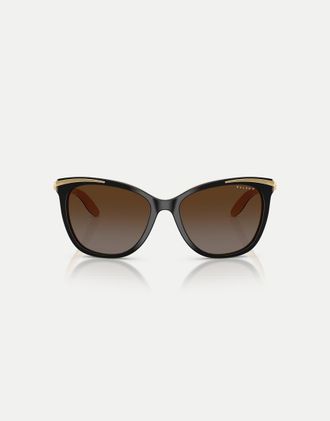 Ralph Lauren lunettes de soleil oeil-de-chat polaris&eacute;es &agrave; verres marron, noir