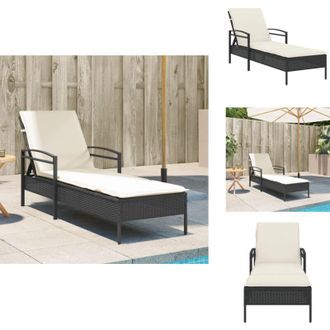 vidaXL Vidaxl - Sonnenliege mit Auflage Schwarz 63x200x81 cm Poly Rattan - Sonnenliege - Gartenliege - Relax Liege - Poolside Lounge Chair - Outdoor
