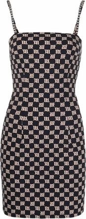 Misbhv Misbhv, Femme, Robes, Noir, Taille: 36 FR Monogram Spaghetti Mini Dress