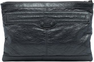 Balenciaga Clutches - Lambskin Motocross Classic Clip Clutch - Gr. unisize - in Schwarz - f&uuml;r Damen