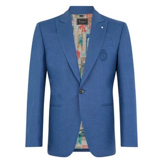 Billionaire Boys Club Homme, Vestes, Bleu, Taille: 2XL Linen Blazer Miami Vice Fit