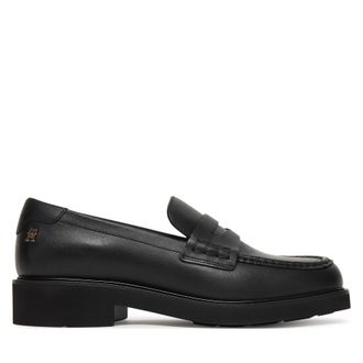 Tommy Hilfiger Slipper Tommy Hilfiger Elettra Penny Leather FW0FW09360 Schwarz