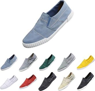 Generic Chaussures basses en toile pour homme - Respirantes - Chaussures plates &agrave; enfiler - Sans mains - Confortables - Chaussures de randonn&eacute;e - Chaussures d
