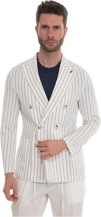 Paoloni Homme, Vestes, Blanc, Taille: M Double Breasted Jacket