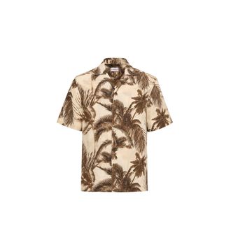 Moncler Moncler Cotton & Linen Blend Short Sleeve Shirt, Men, Multicolour, Size: Xxl