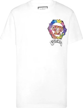 Philipp Plein Homme, Tops, Blanc, Taille: L T-shirt Round Neck SS