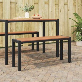 vidaXL Banc de jardin Marron 100 x 28 x 45cm Acier vidaXL